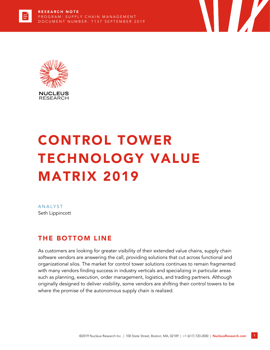 Nucleus Research: Kinaxis named Leader in Control Tower Technology ...