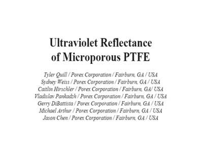 Ultraviolet Reflectance of Microporous PTFE White Paper