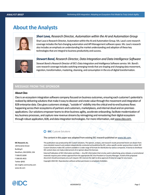 IDC Analyst Report: Section 5