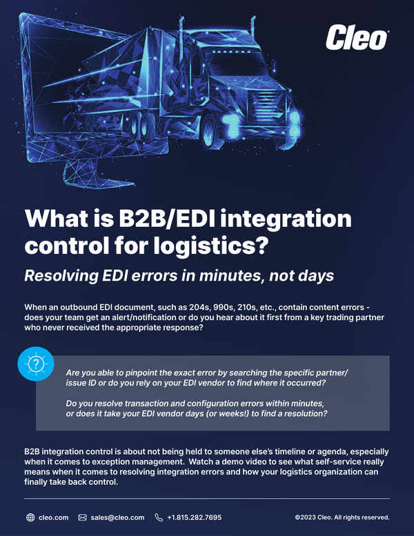 Logistics B2B/EDI Integration Control
