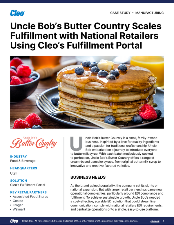 Uncle Bobs Butter Country | A Cleo Web EDI Case Study