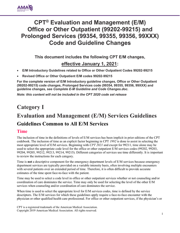 AMA 2021 Code and Guideline Changes