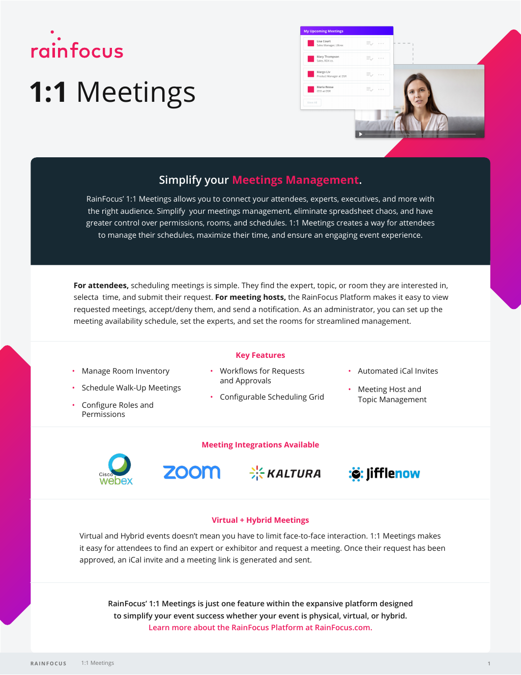RainFocus 1:1 Meetings Managment