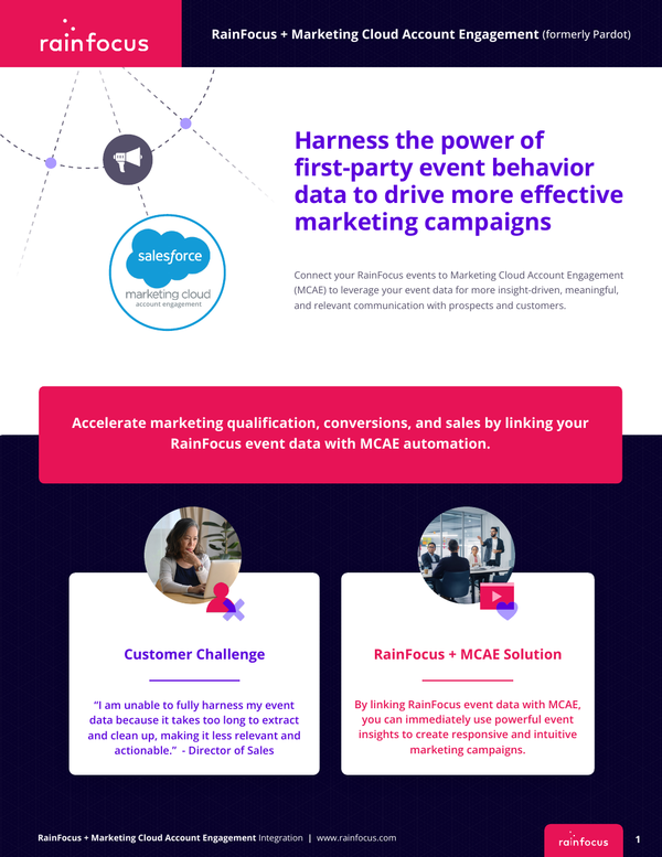 Marketing Cloud Account Engagement and RainFocus Integration Marketing Cloud Account Engagement and RainFocus Integration