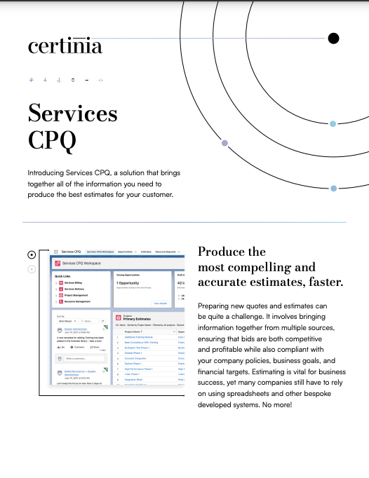 Certinia Services CPQ | Solution Brief