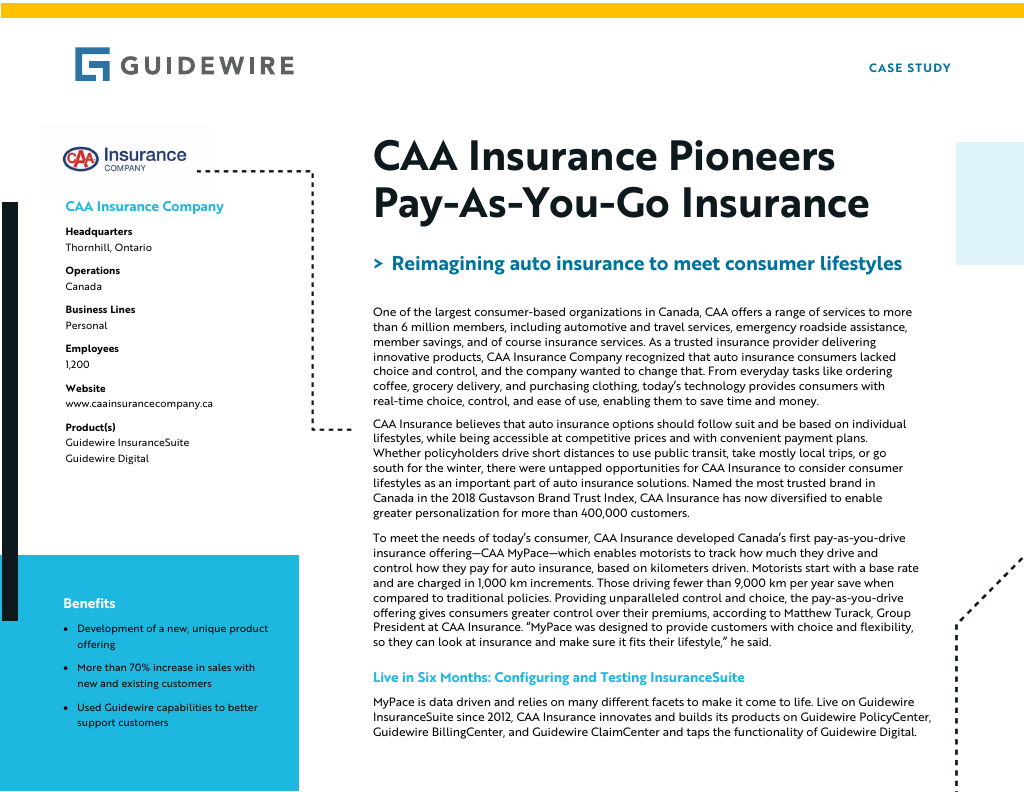 CAA Insurance Pioneers Pay-As-You-Go Insurance Case Study