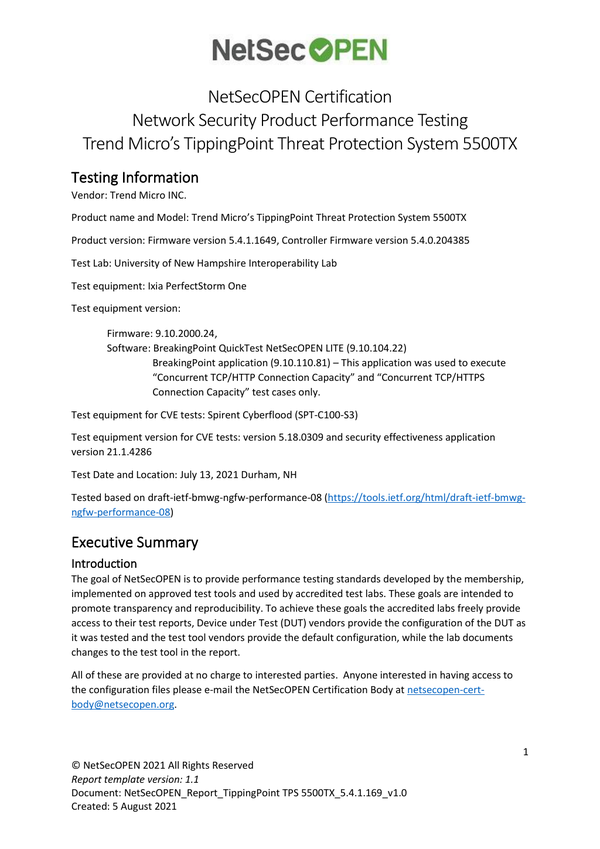 Netsec Open Certification
