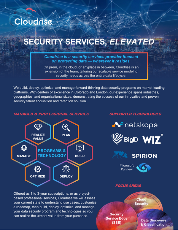 Cloudrise Company Overview Data Sheet