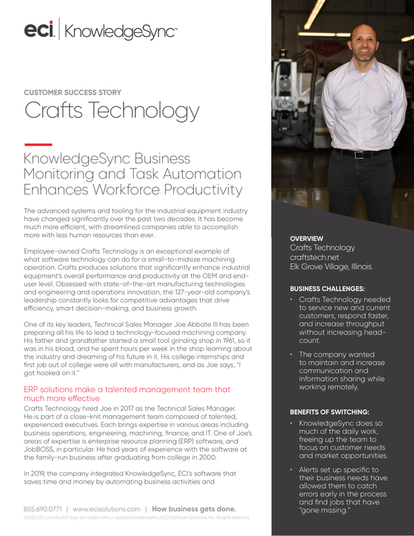 Crafts Technology Customer Case Study