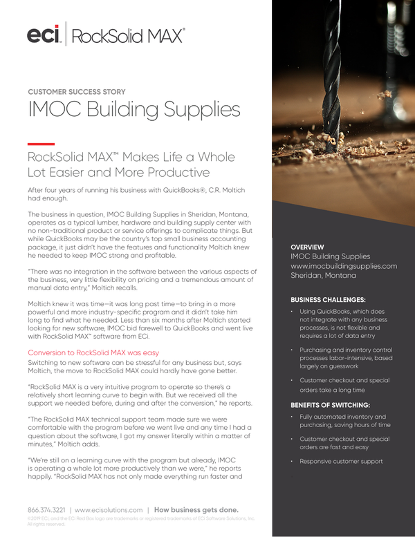 IMOC Building Supplies Testimonial