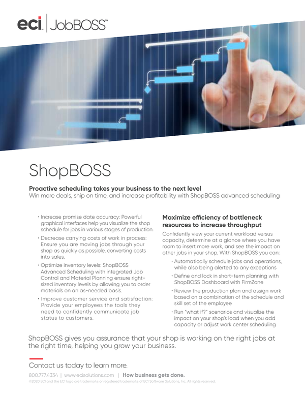 ShopBOSS Proactive Scheduling