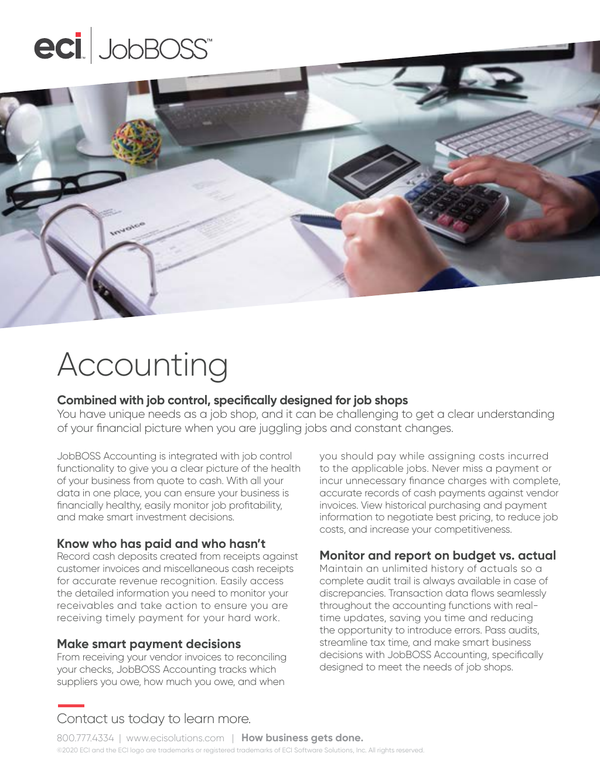 JobBOSS Accounting Solution Brief