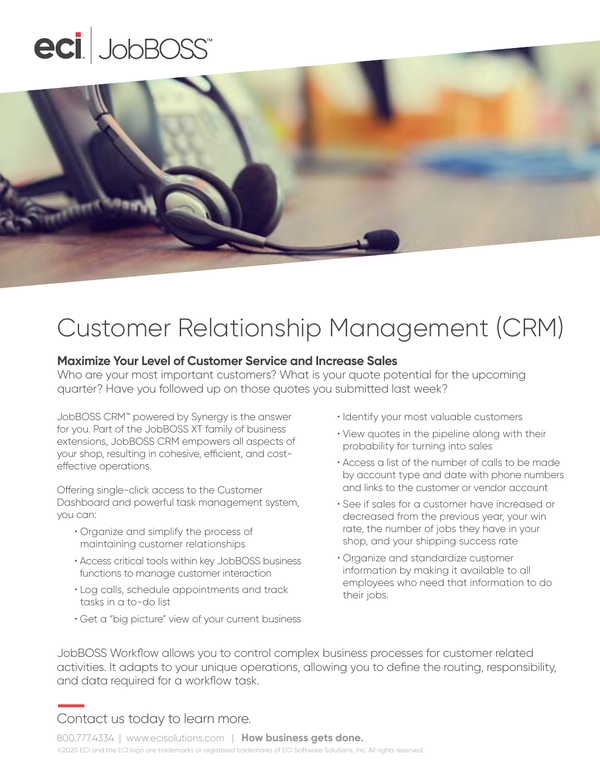 JobBOSS CRM Solution