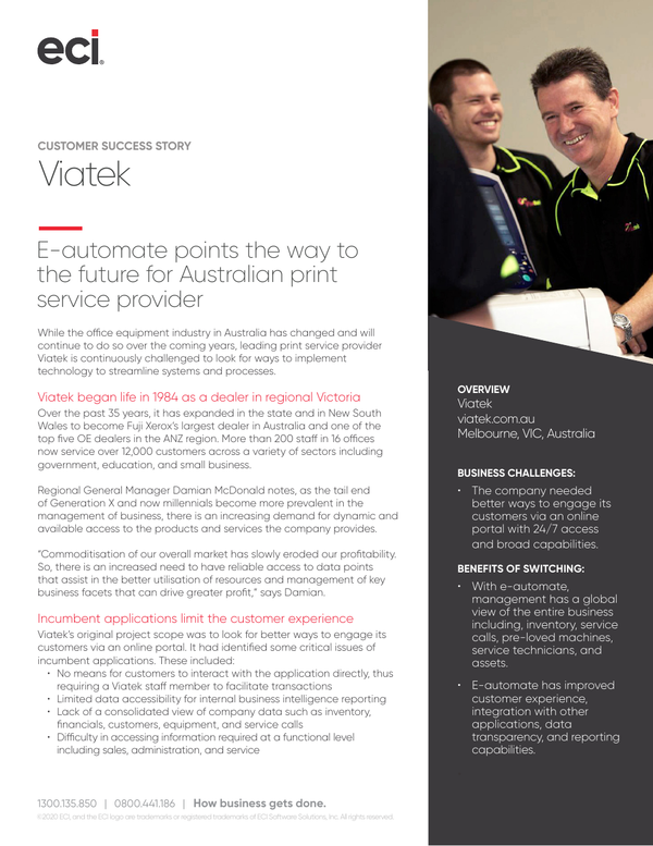Viatek Customer Success Story 2020 Australia