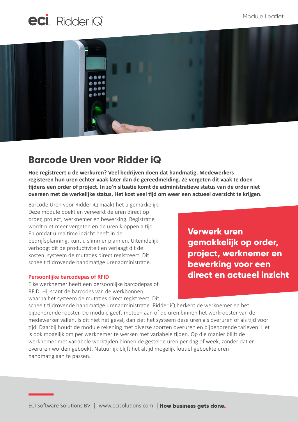 [NL] Module Leaflet ECI Ridder iQ Barcode Uren