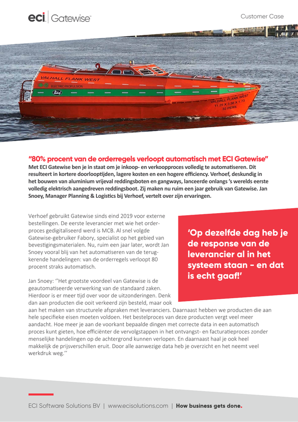Klantcase Verhoef met ECI Gatewise