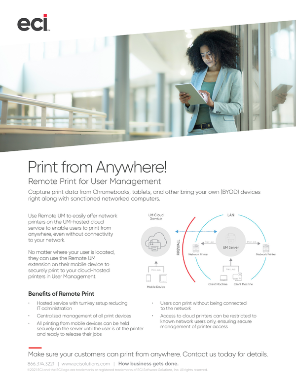 User Management Remote Print Functionality
