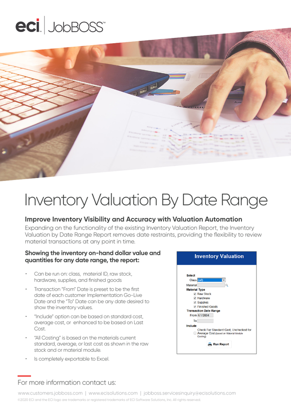JobBOSS Custom Material Control Solutions Overview