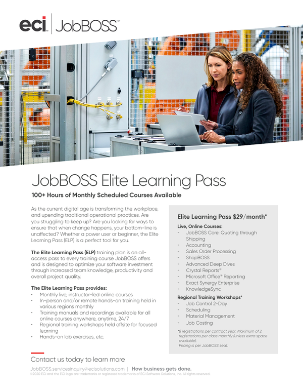 JobBOSS Elite Learning Pass