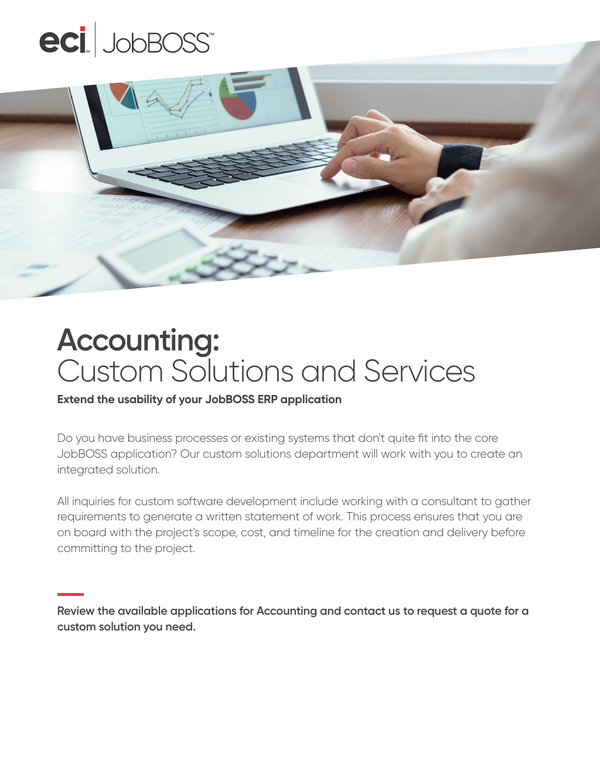 JobBOSS Custom Accounting Solutions Overview