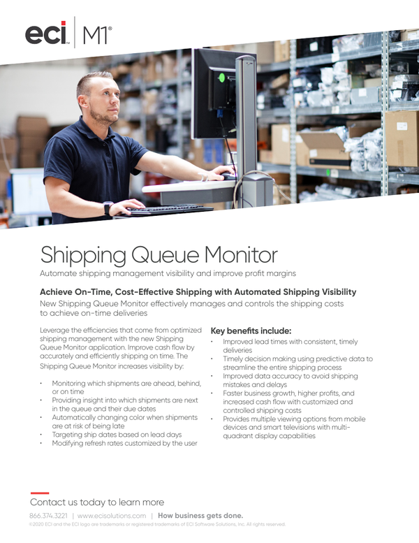 M1 Custom Solution Shipping Queue Monitor