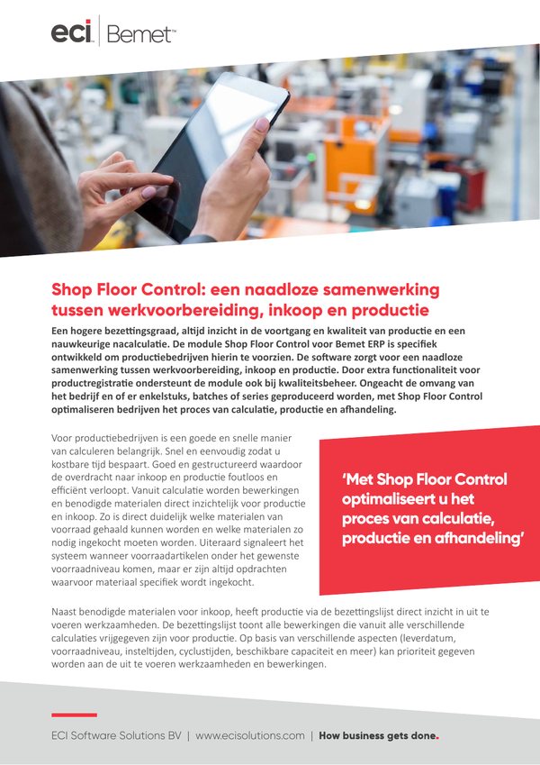 Bemet Shop Floor Control