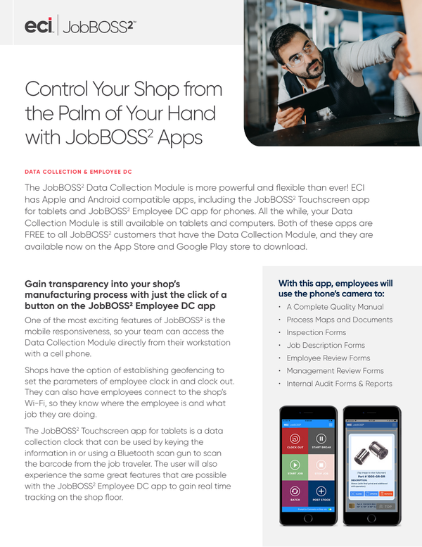 JobBOSS² Shop Apps Factsheet 2021