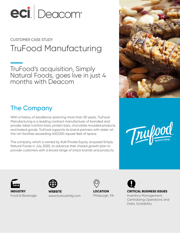 Deacom Case Study: TruFood Manufacturing