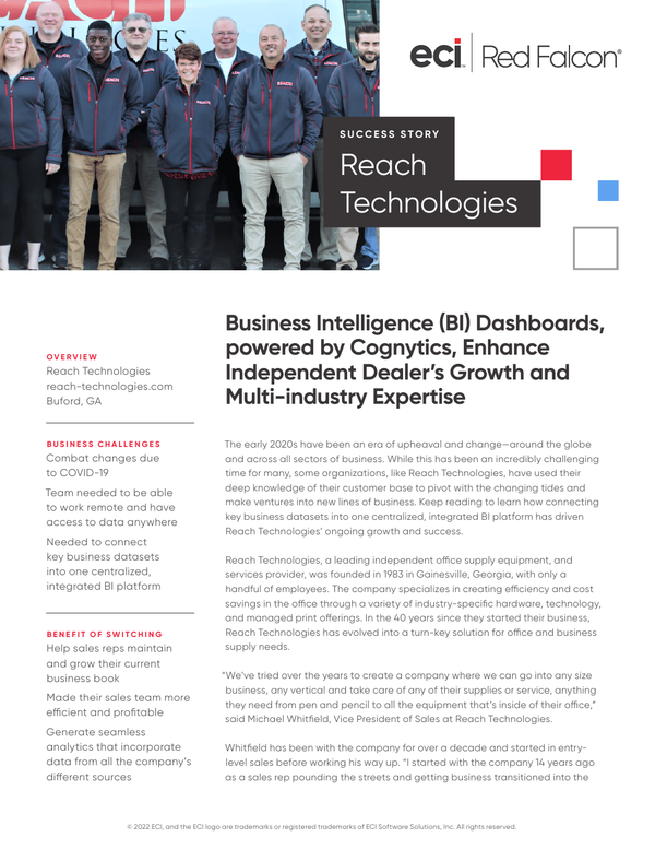 Reach Technologies: ECI Business Intelligence (BI) Dashboards Success Story