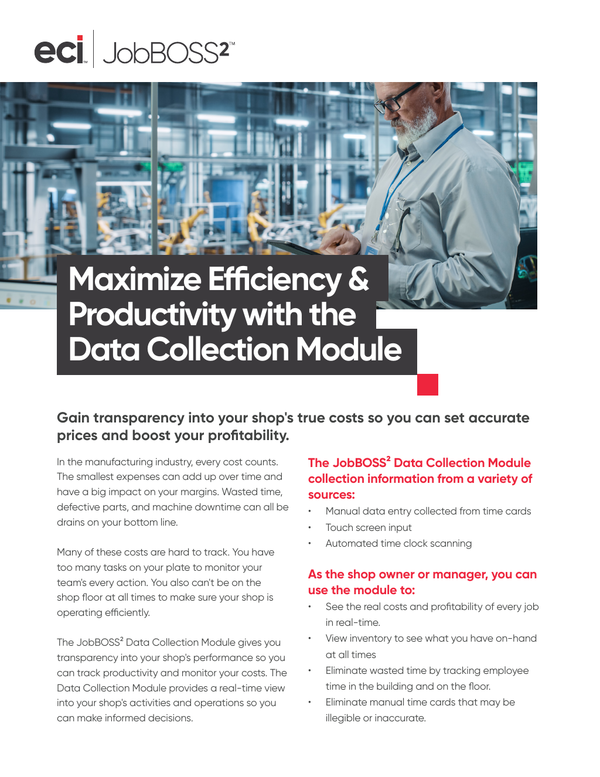 JobBOSS² Data Collection Module Factsheet
