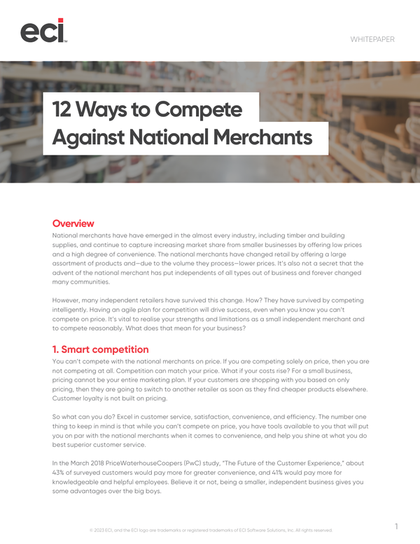 12 Ways To Compete Against National Merchants