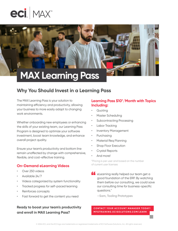 MAX Learning Pass Flyer