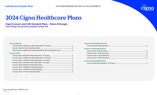 Cigna Healthcare Producer Plan Compare IL Connect