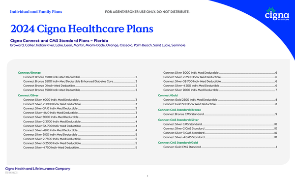 Cigna Healthcare Producer Plan Compare FL
