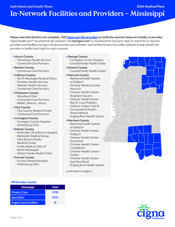 Cigna Healthcare In-Network State Hospitals MS