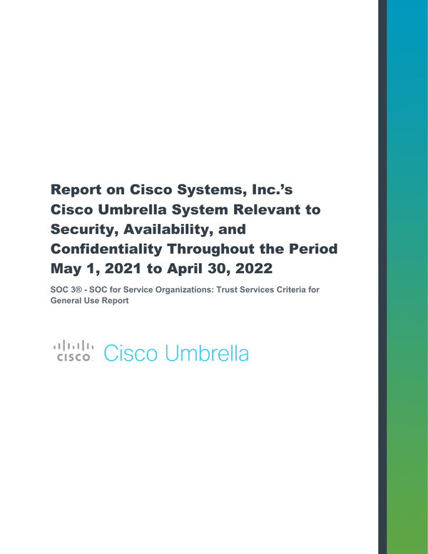 Cisco Umbrella SOC 3 Report