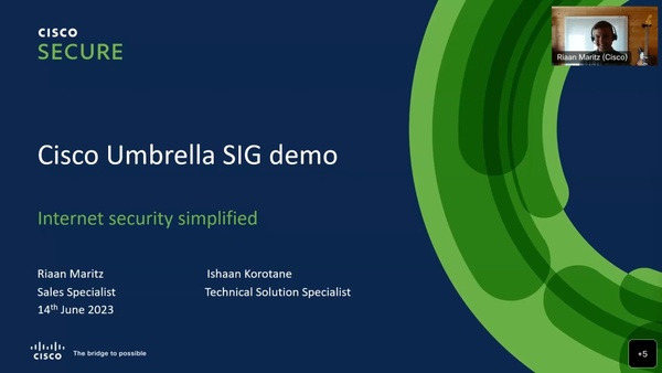 Cisco Umbrella SIG demo - Extended capabilities for Umbrella DNS customers