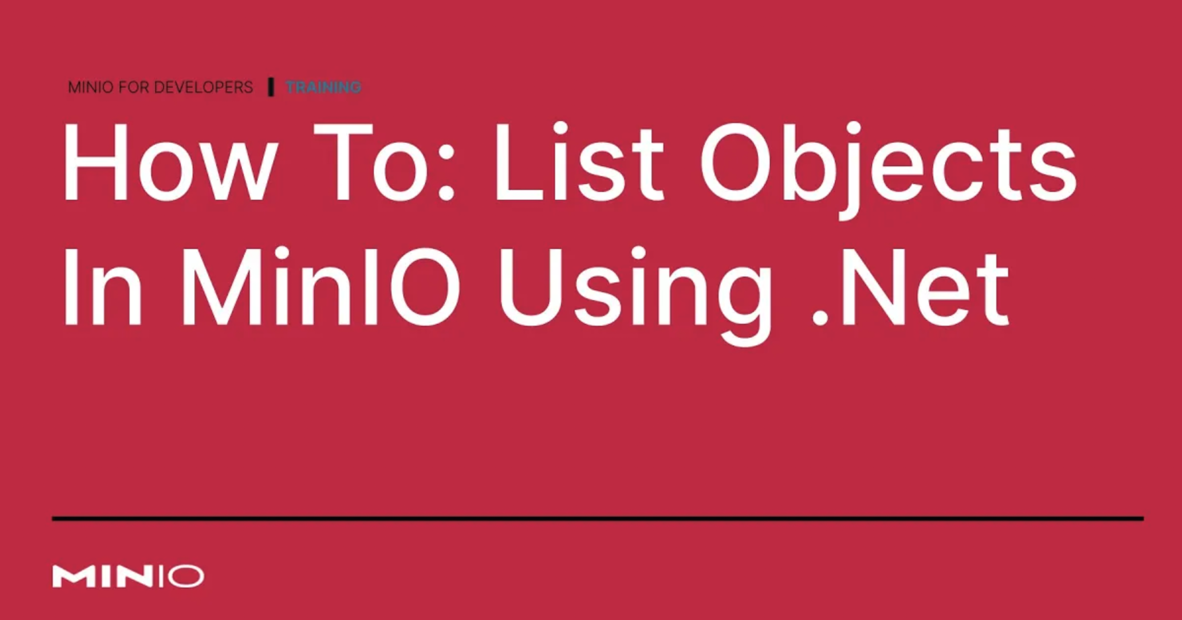 How To List Objects In Minio Using Net