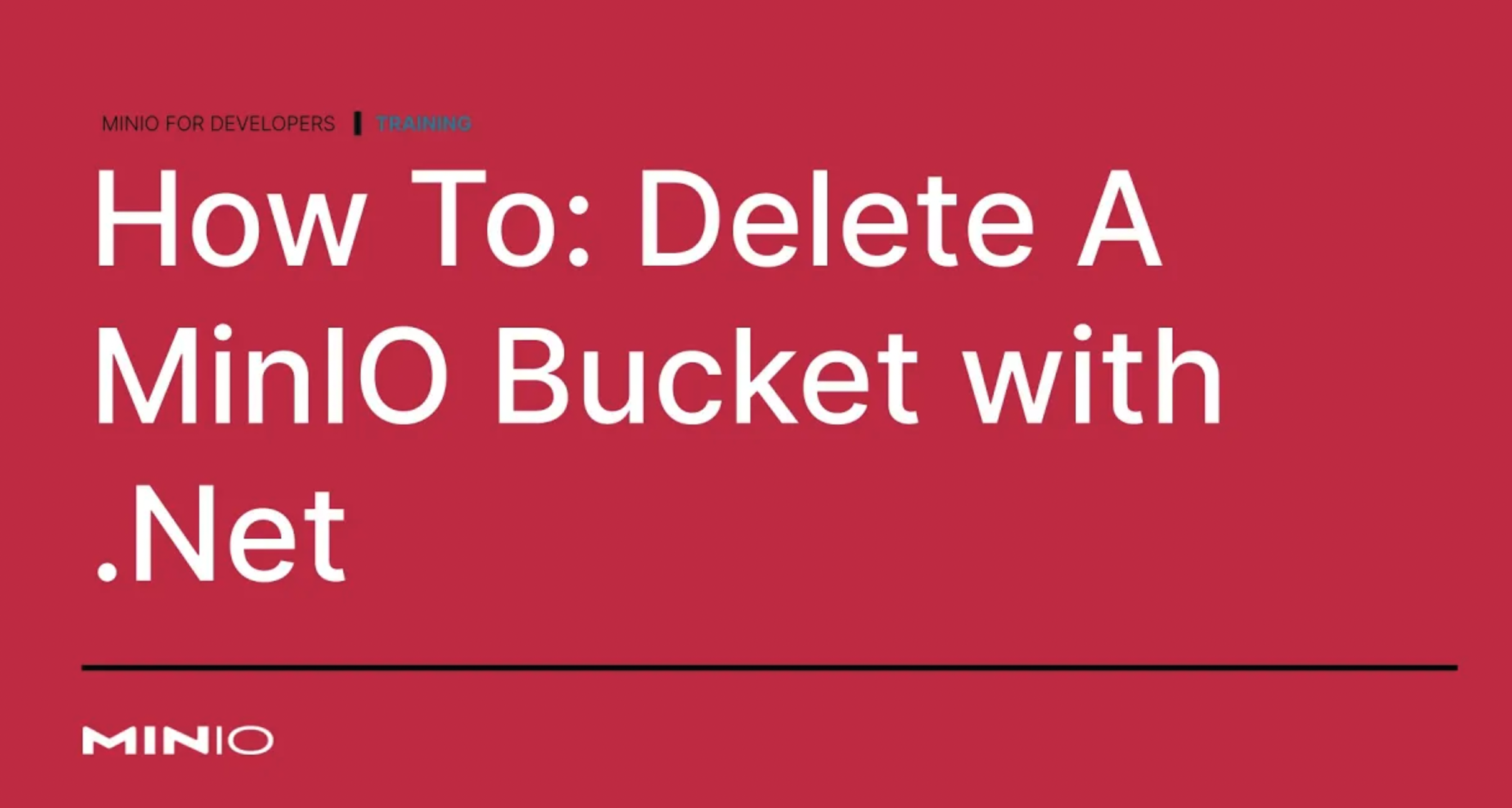 How To Delete A Minio Bucket Using Net Dotnet