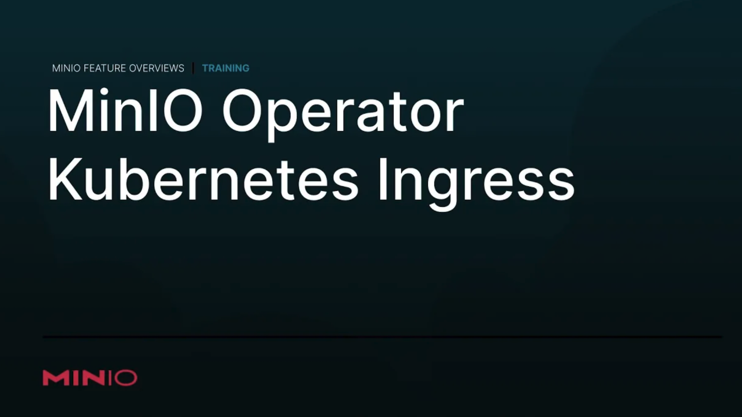 MinIO Operator - Kubernetes Ingress