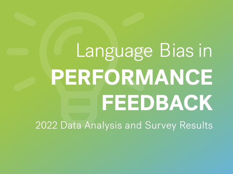 Language Bias In Performance Feedback: 2022 Data Analysis and Survey ...