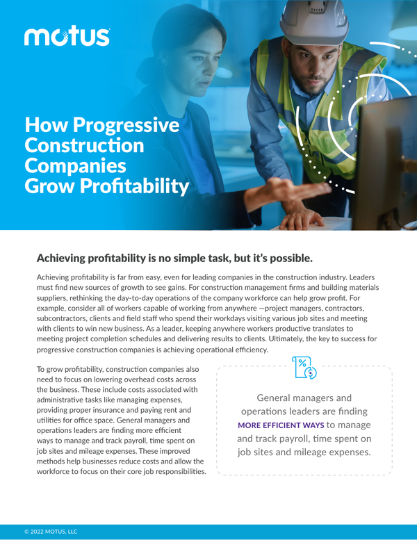 How Progressive Construction Companies Grow Profitability