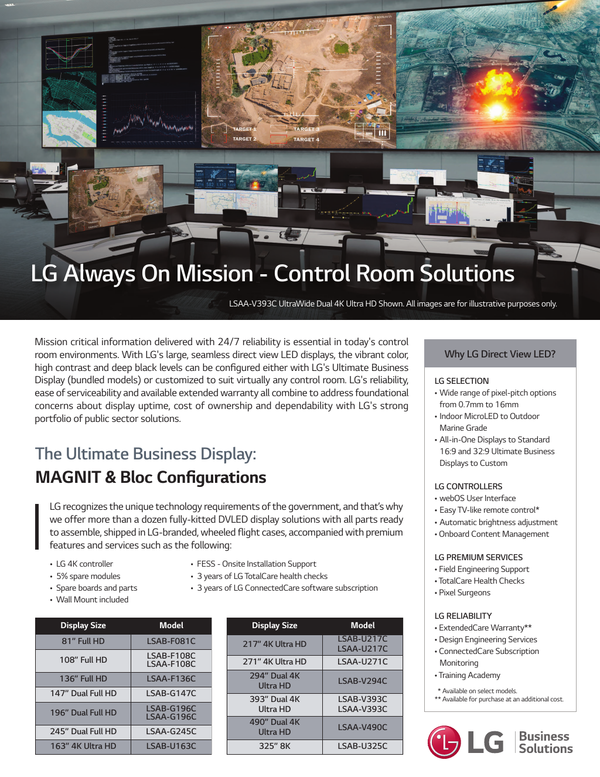 LG Always On Mission - Control Room Solutions