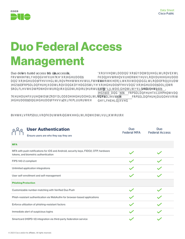 Duo Federal Access Management