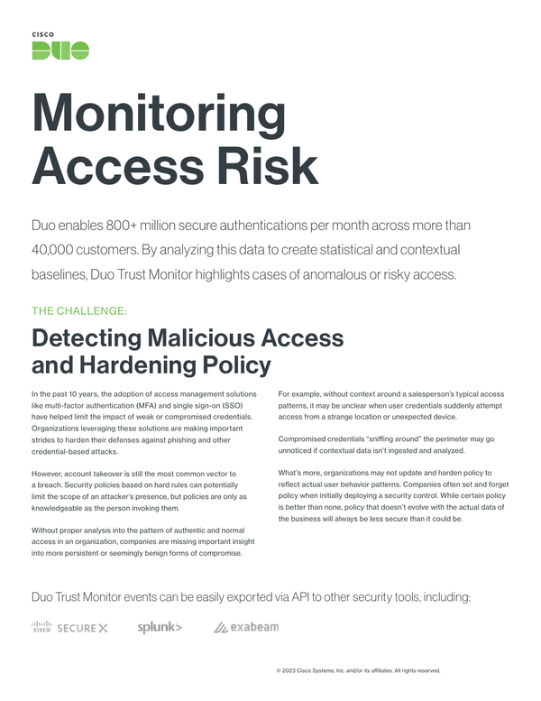Monitoring Access Risk