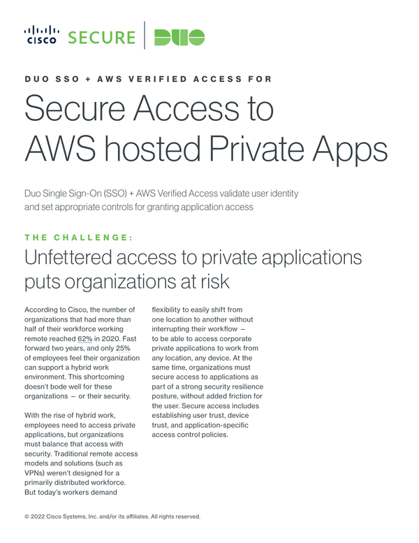 Secure Access to AWS hosted Private Apps