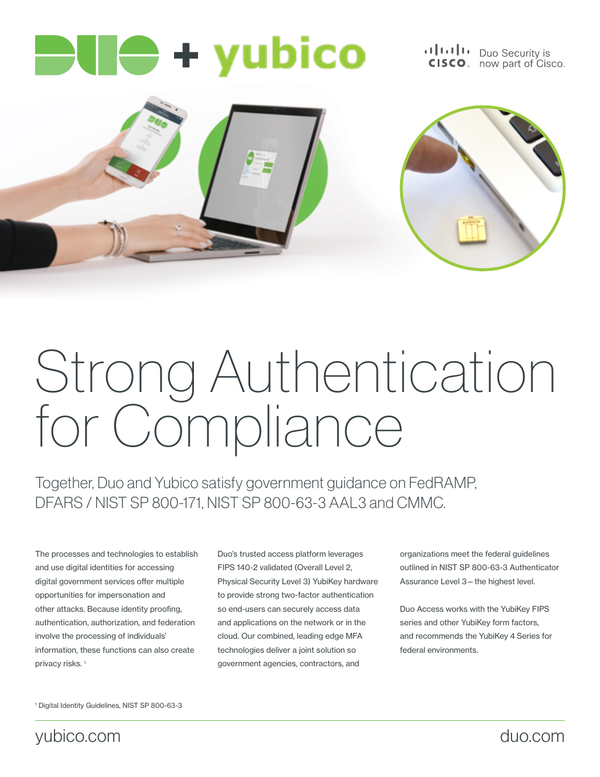 Strong Authentication for Compliance