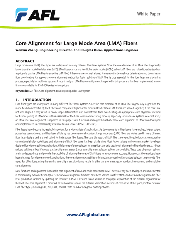 Core Alignment for Large Mode Area Fibers