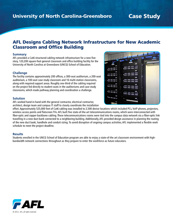 Case Study: AFL Designs Cabling Network Infrastructure for New Academic ...