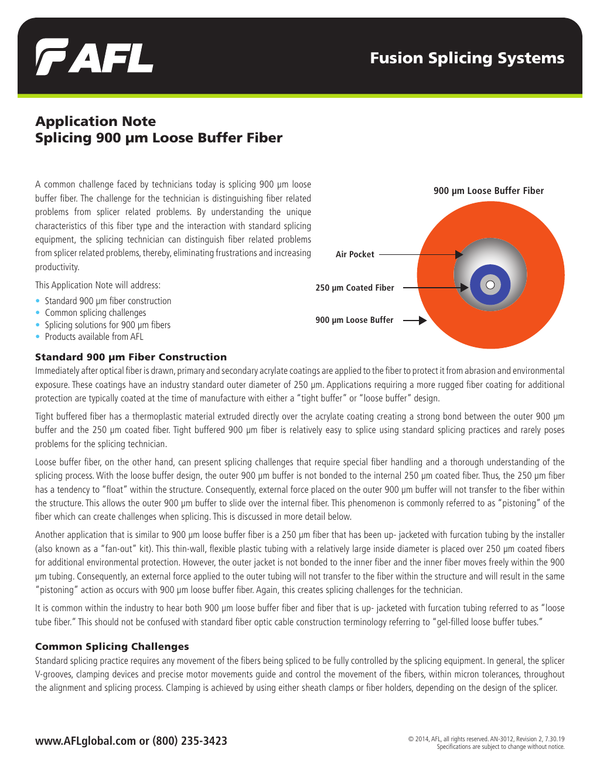 Application Note: Splicing 900 µm Loose Buffer Fiber